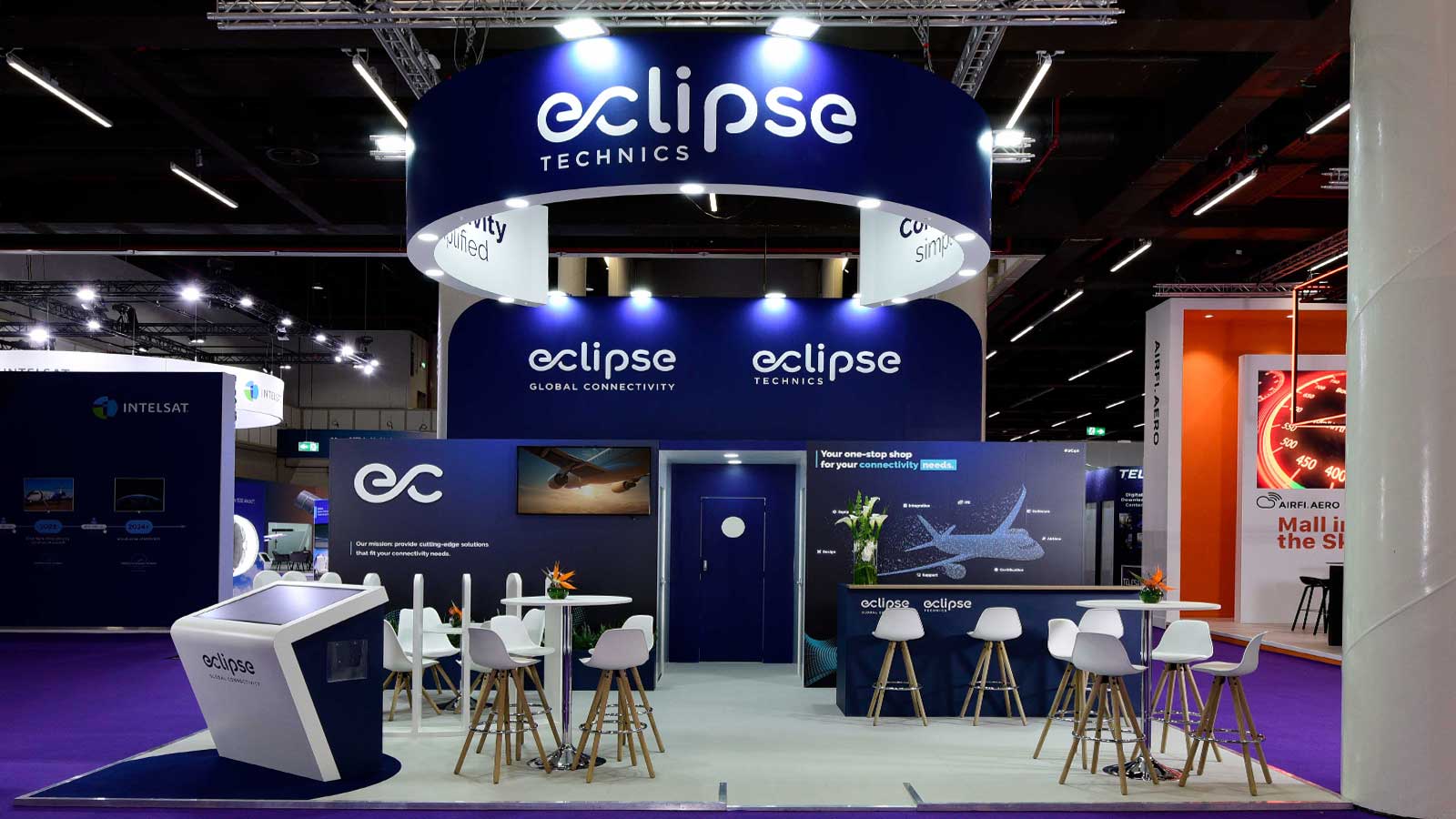 Création de stand pour Aircraft Interiors Hambourg - Live & co